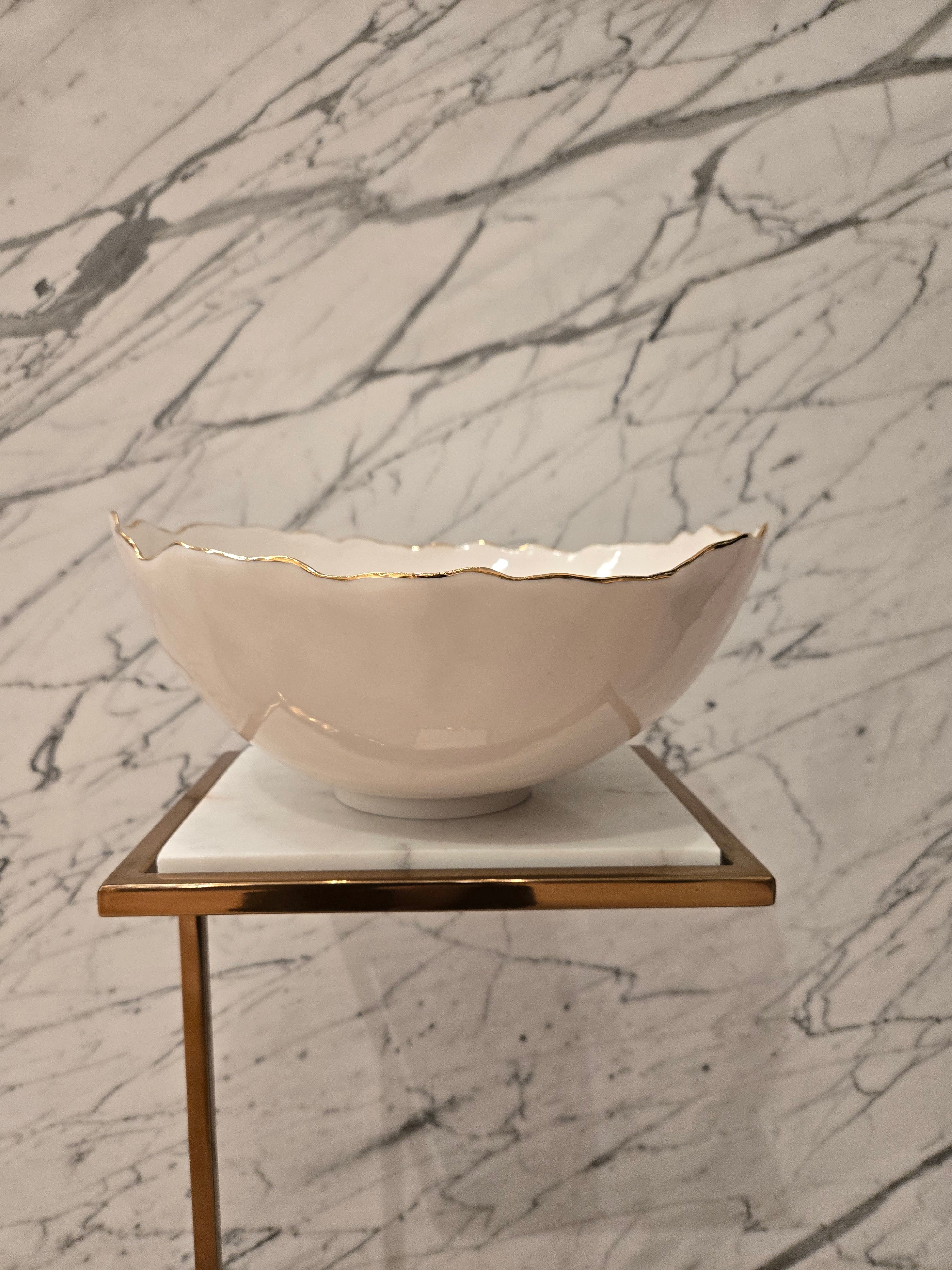 Filipa Pimentel Artisan handmade bowls with gilded edge-Small ...